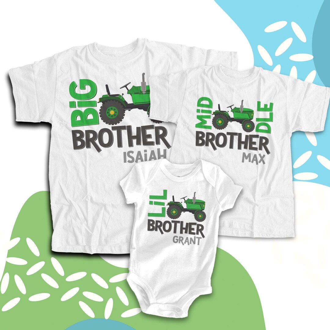 Tractor Matching Brother Shirts - Sibling Set of THREE Shirts - Tractor ...