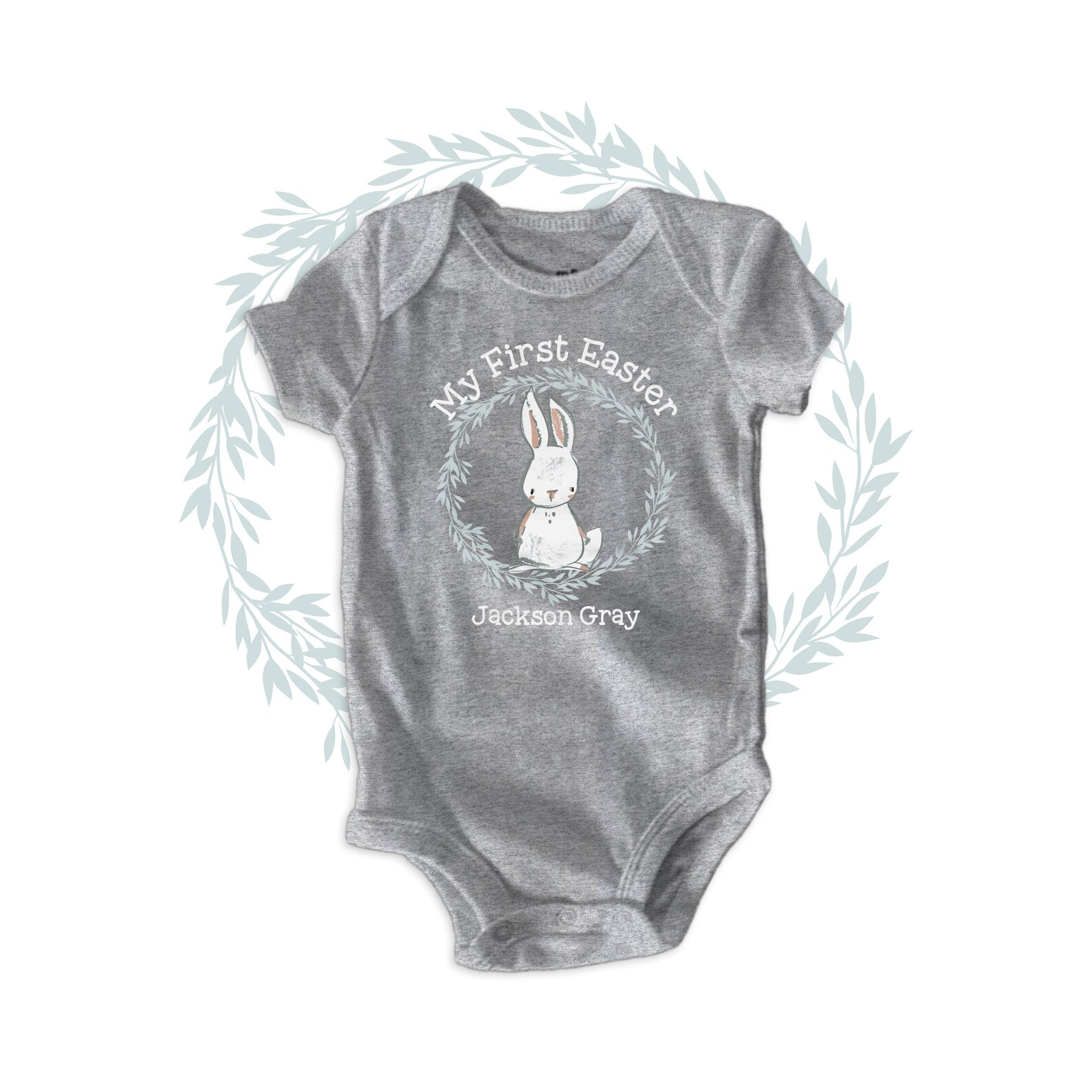My First Easter Bodysuit Boy Bunny Personalized Easter | Etsy