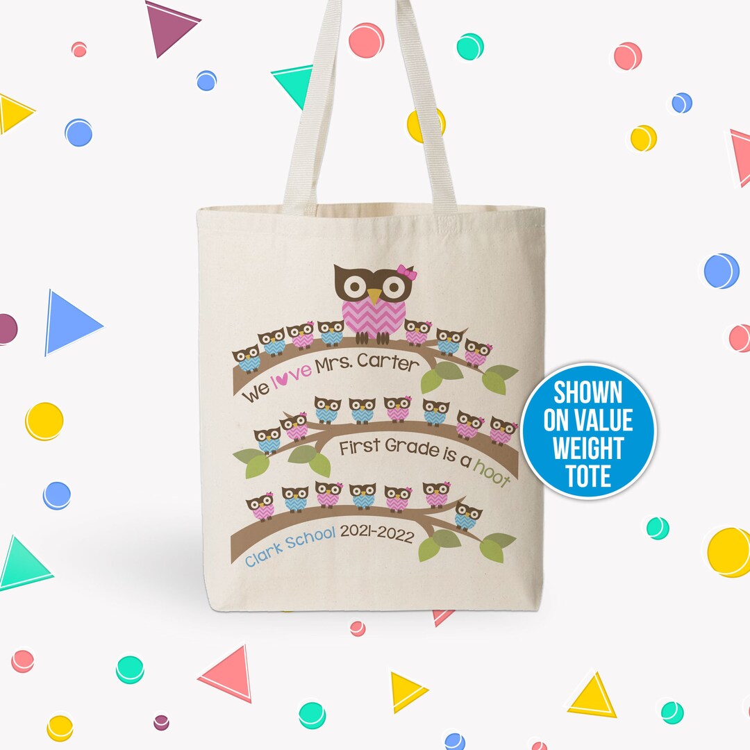 Teacher Gift Tote Bag - School Hoot Owl Teacher Gift Personalized Tote ...