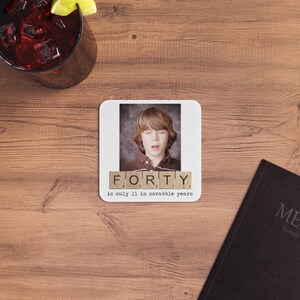 Photo Birthday Party Coasters - Pulp Board Custom Name Coasters 40 ...