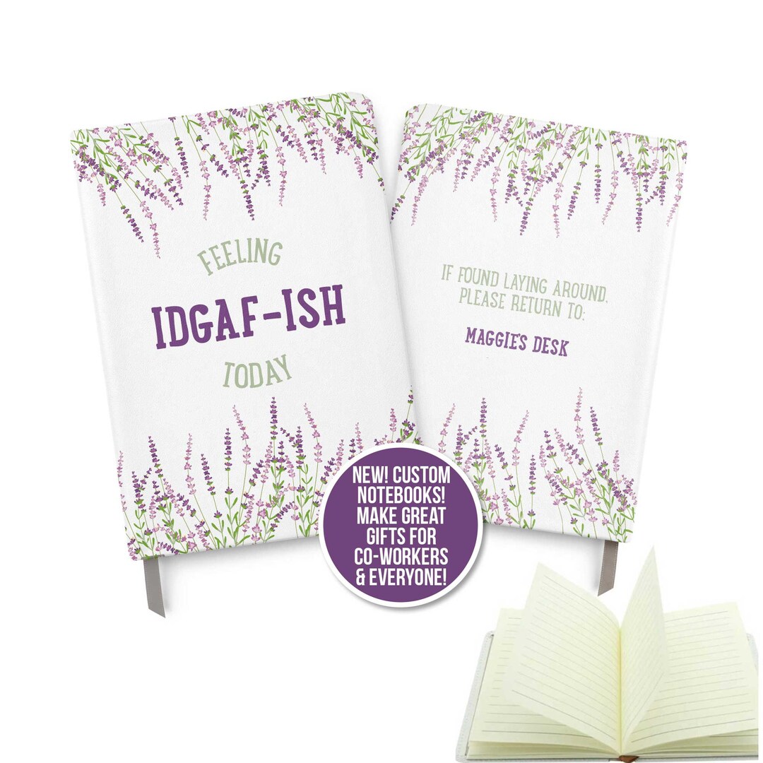Funny Snarky Notebook Journal Feeling IDGAF-ISH Today Personalized Faux ...