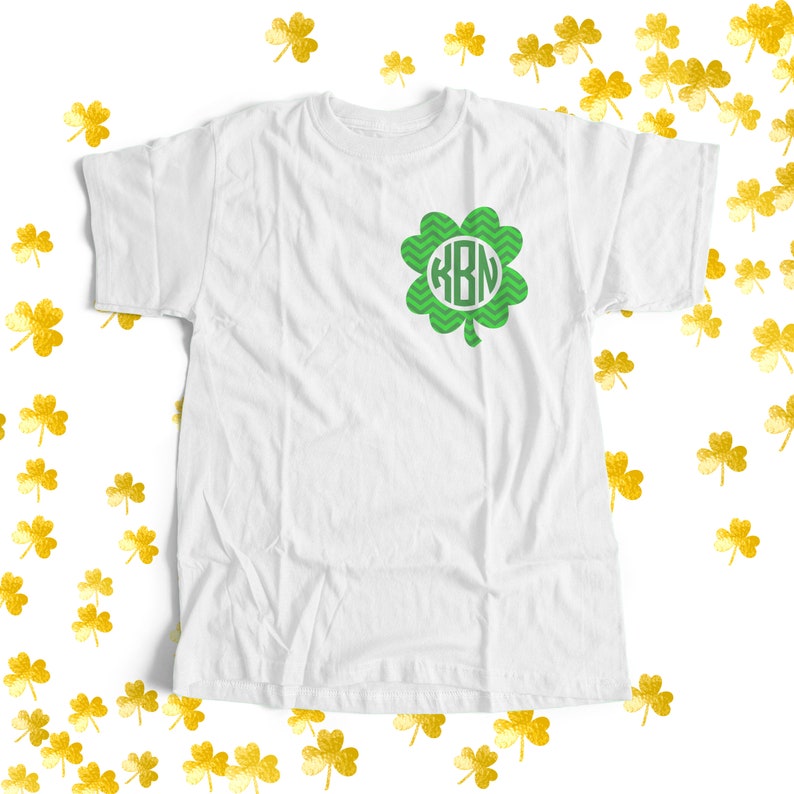 St. Patrick's Day Shirt Circle Monogram Womens Crew Neck or V-neck ...