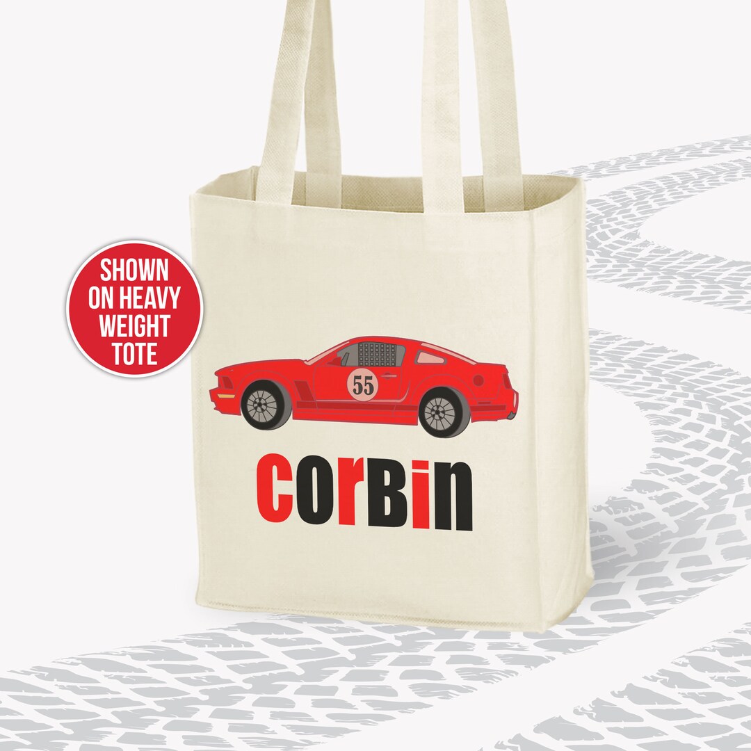 Racecar Bag Red Racing Car Personalized Tote Bag - Choose Value or ...