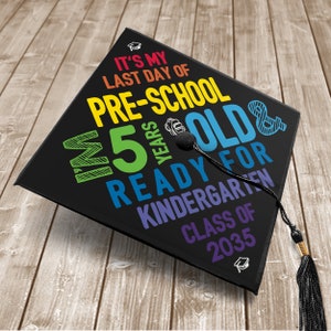 Pre-school Graduation Cap Funny Last Day Ready for Kindergarten ...