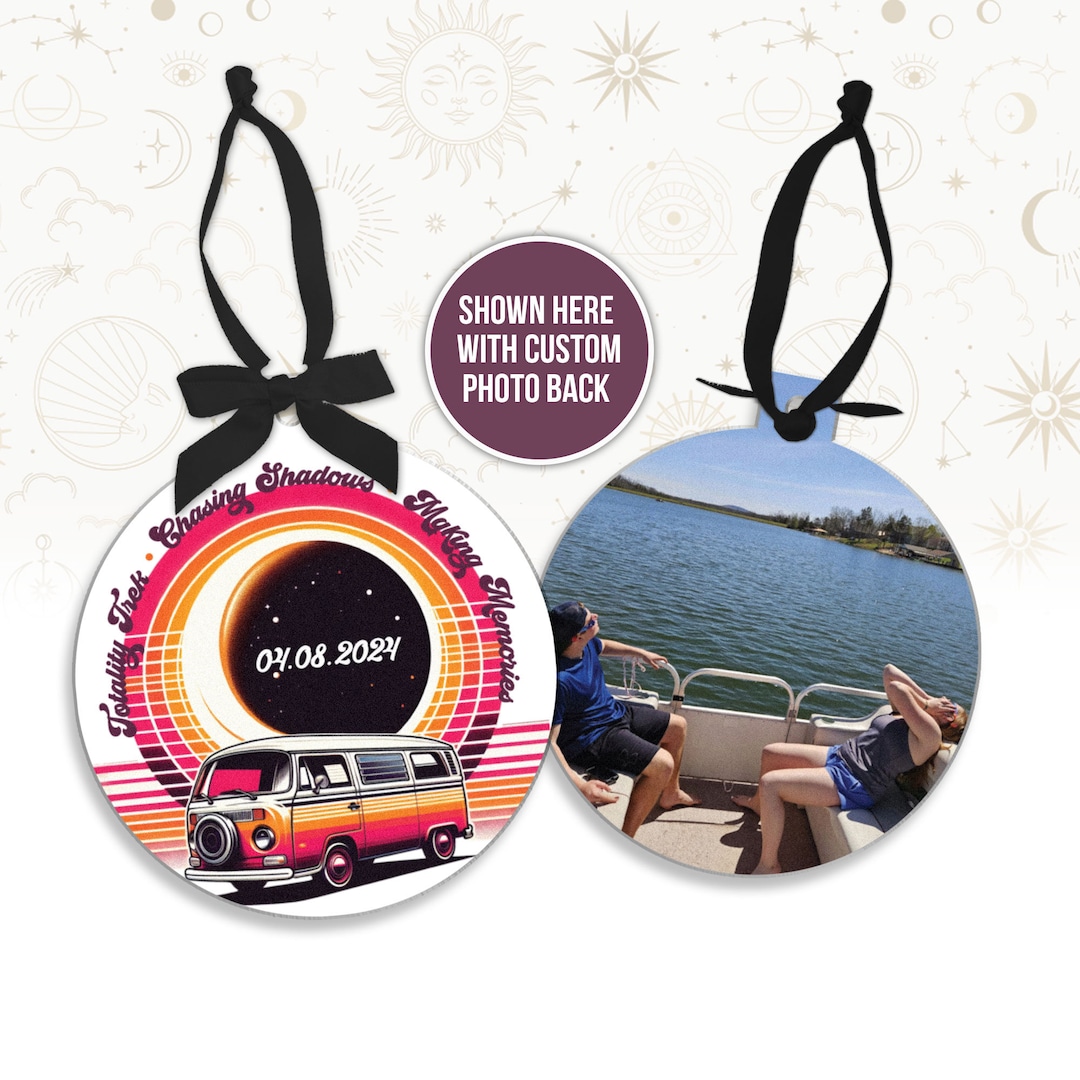 Custom Eclipse Ornament Camping Eclipse Trip April 8 Keepsake, Totality ...