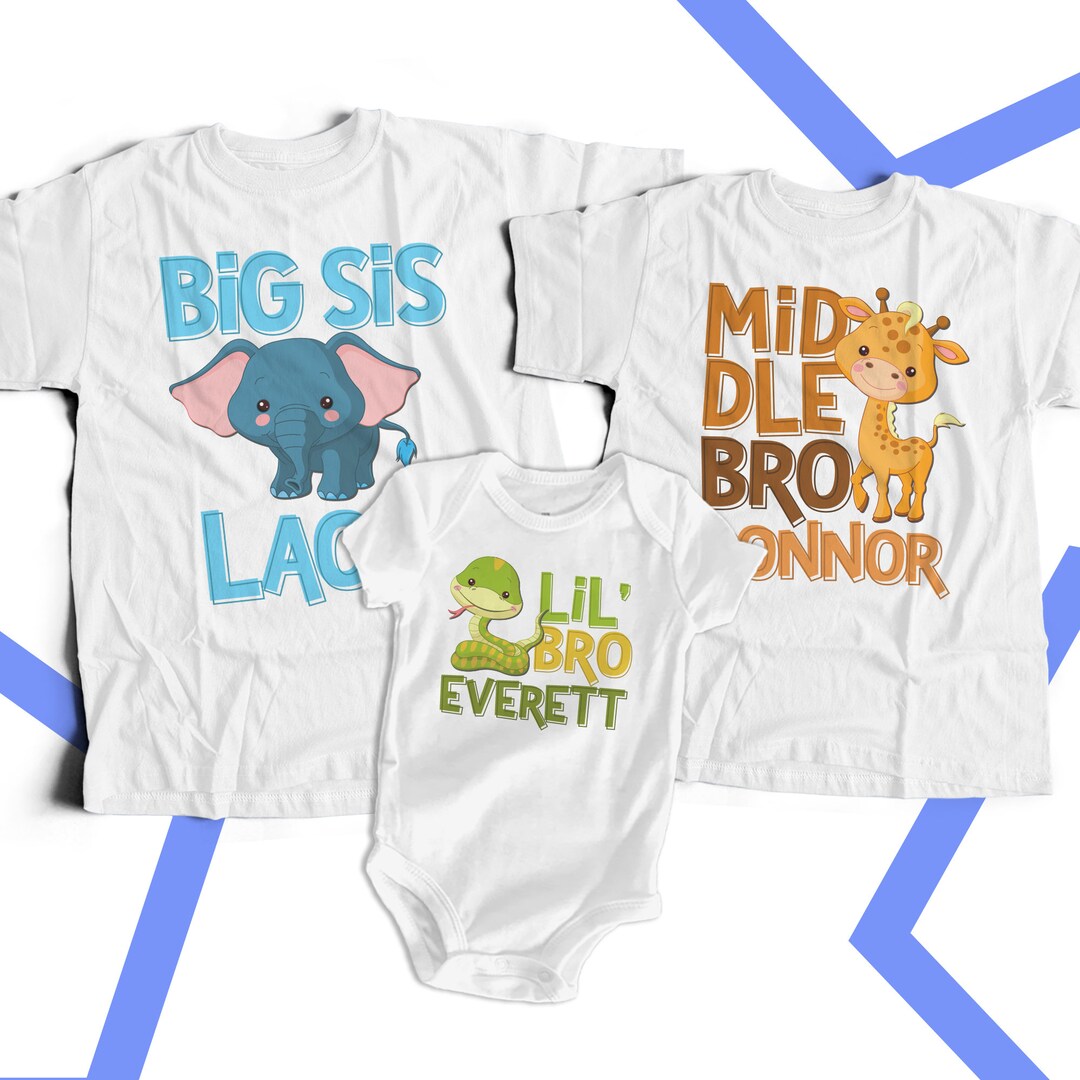 Matching Brother Sister Sibling Shirts Set of Three Matching Jungle ...