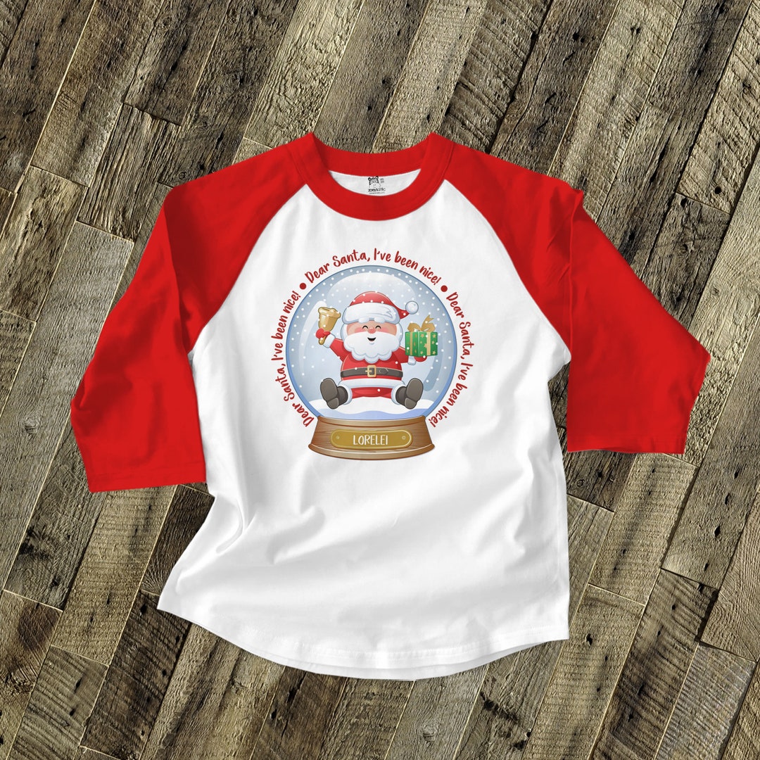 Personalized Christmas Shirt - Snowglobe Kids Christmas Raglan Shirt ...