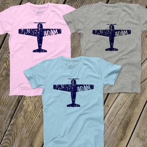 Kids Personalized Airplane Shirt | Propeller Airplane Tshirt | Prop ...