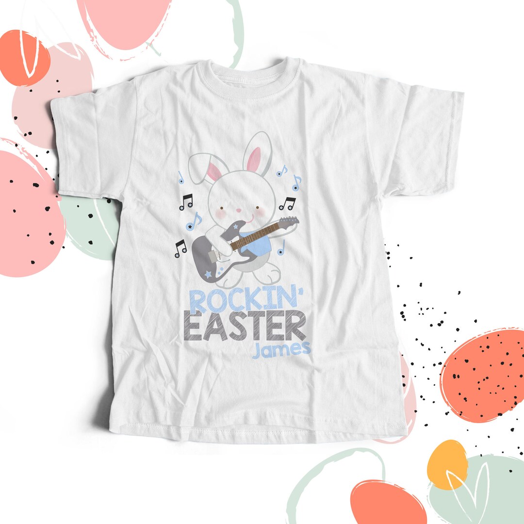 Easter Shirt Rockin' Easter Bunny With Guitar Personalized Easter ...