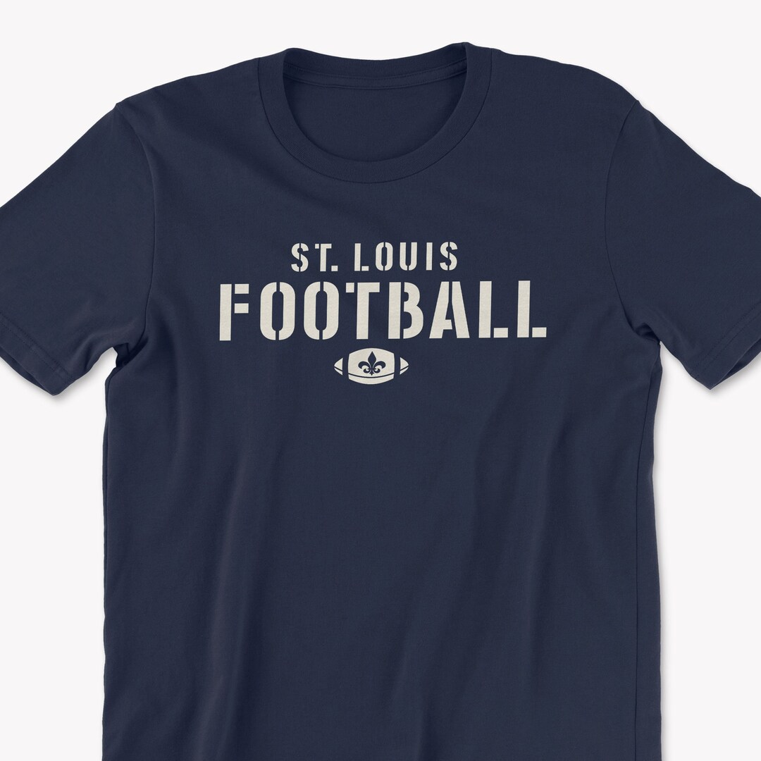 St. Louis Football Shirt | Retro St. Louis Football Stencil Font DARK T ...