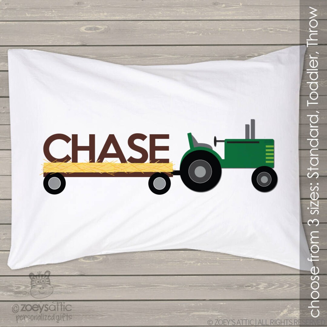 Personalized Tractor Pillowcase / Pillow in 3 Sizes - Custom Pillowcase ...