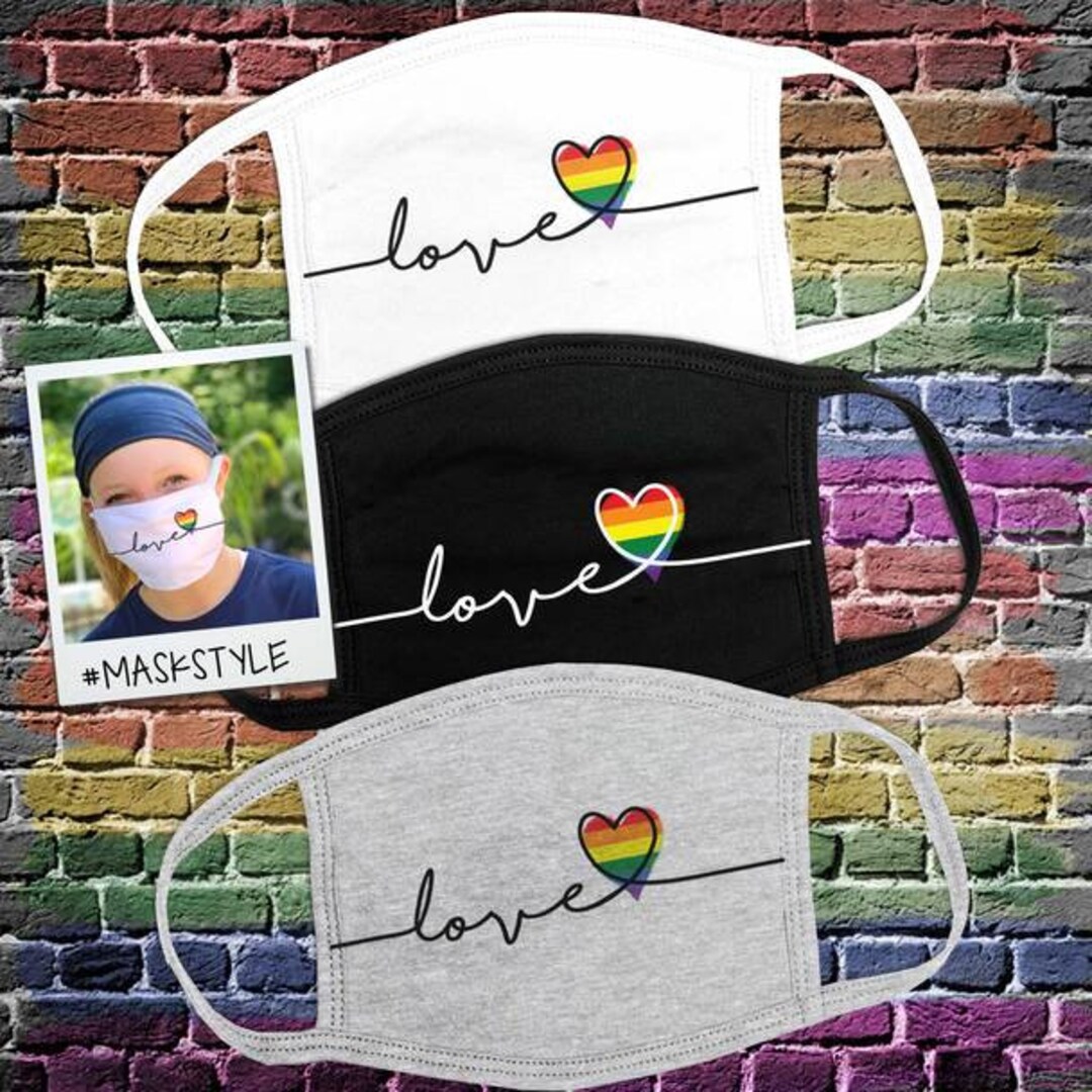 Face Mask Pride Face Mask Love Face Mask Cotton 2-ply Face Mask LGBTQ ...