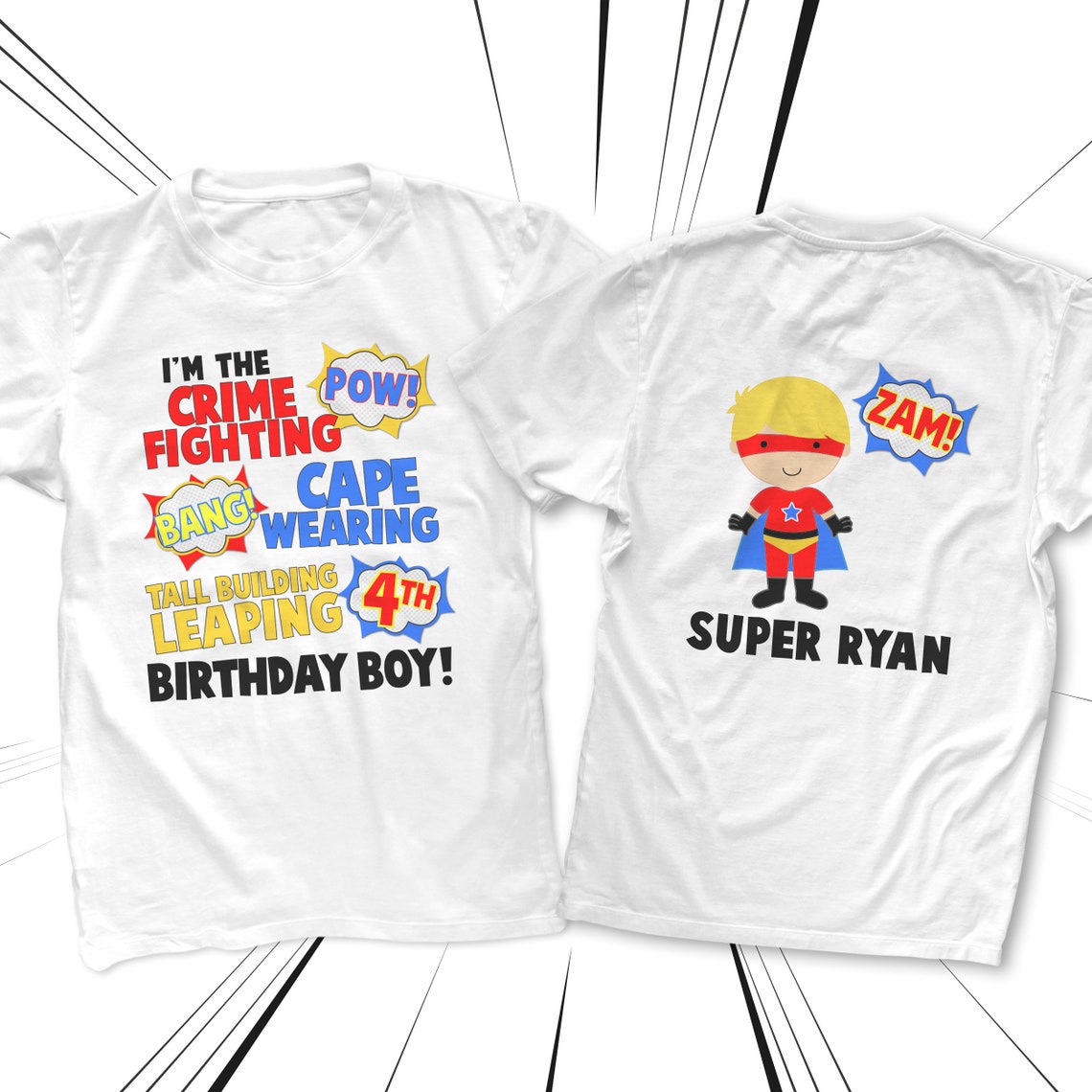 Superhero Birthday Shirt Fun Comic Book Look Birthday Theme - Etsy