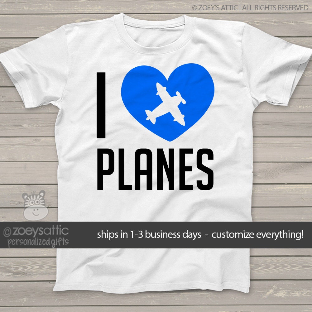 Airplane shirt I heart planes Tshirt MTRAN-006-p | Etsy