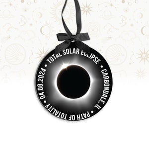 Custom Eclipse Ornament - April 8 Keepsake, Totality Memory ...