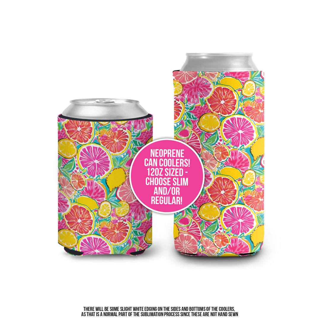 Summer Can Coolies Bright Fun Pattern Can Hugs for Parties Gatherings ...