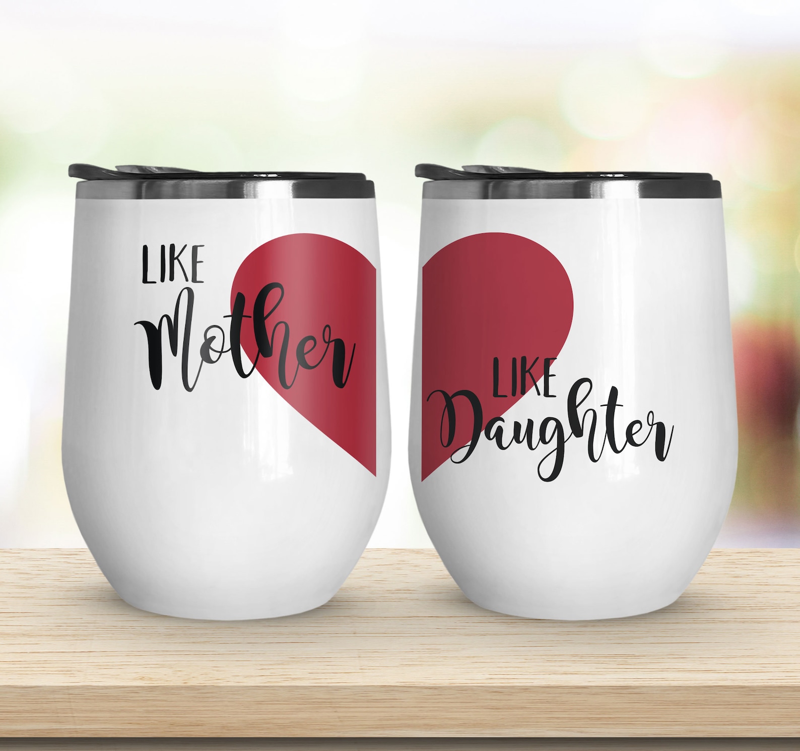 Stemless Wine Tumbler Like Mother Like Daughter Set Of Two Etsy