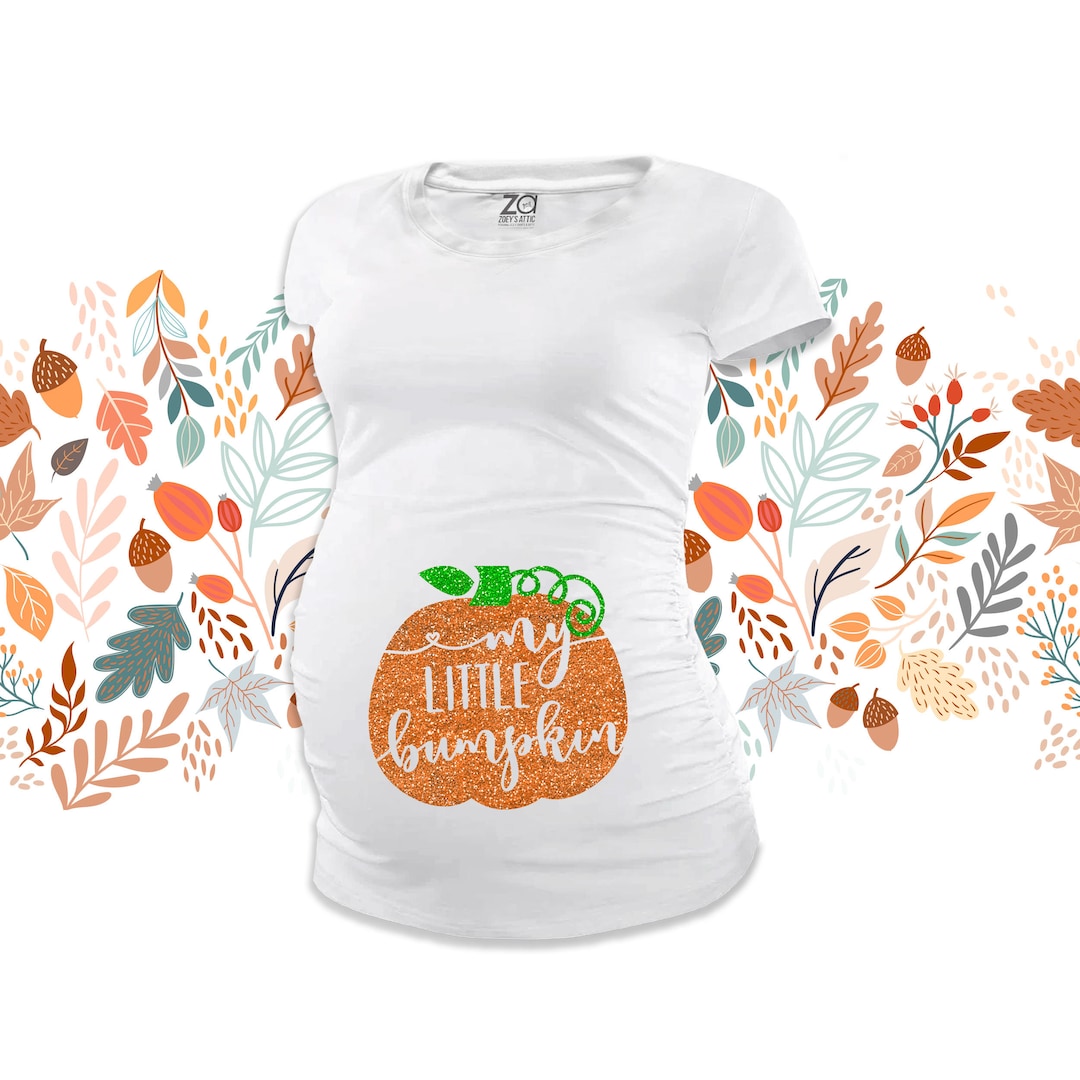 Fall Pumpkin Little Bumpkin Glitter Maternity Top - Perfect for ...