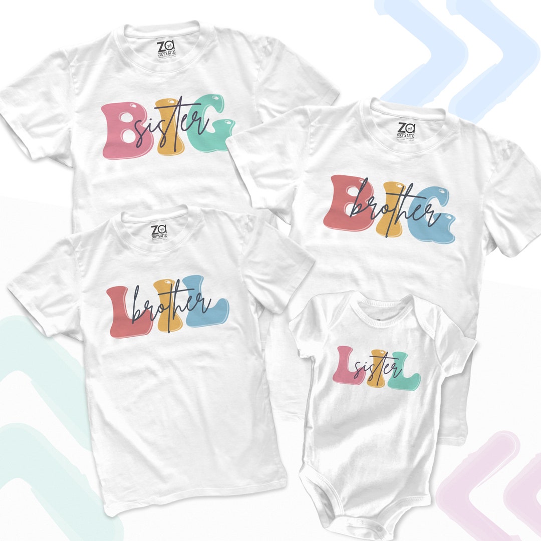 Matching Sibling Shirts - Sibling Set of FOUR Shirts Big Brother Big ...