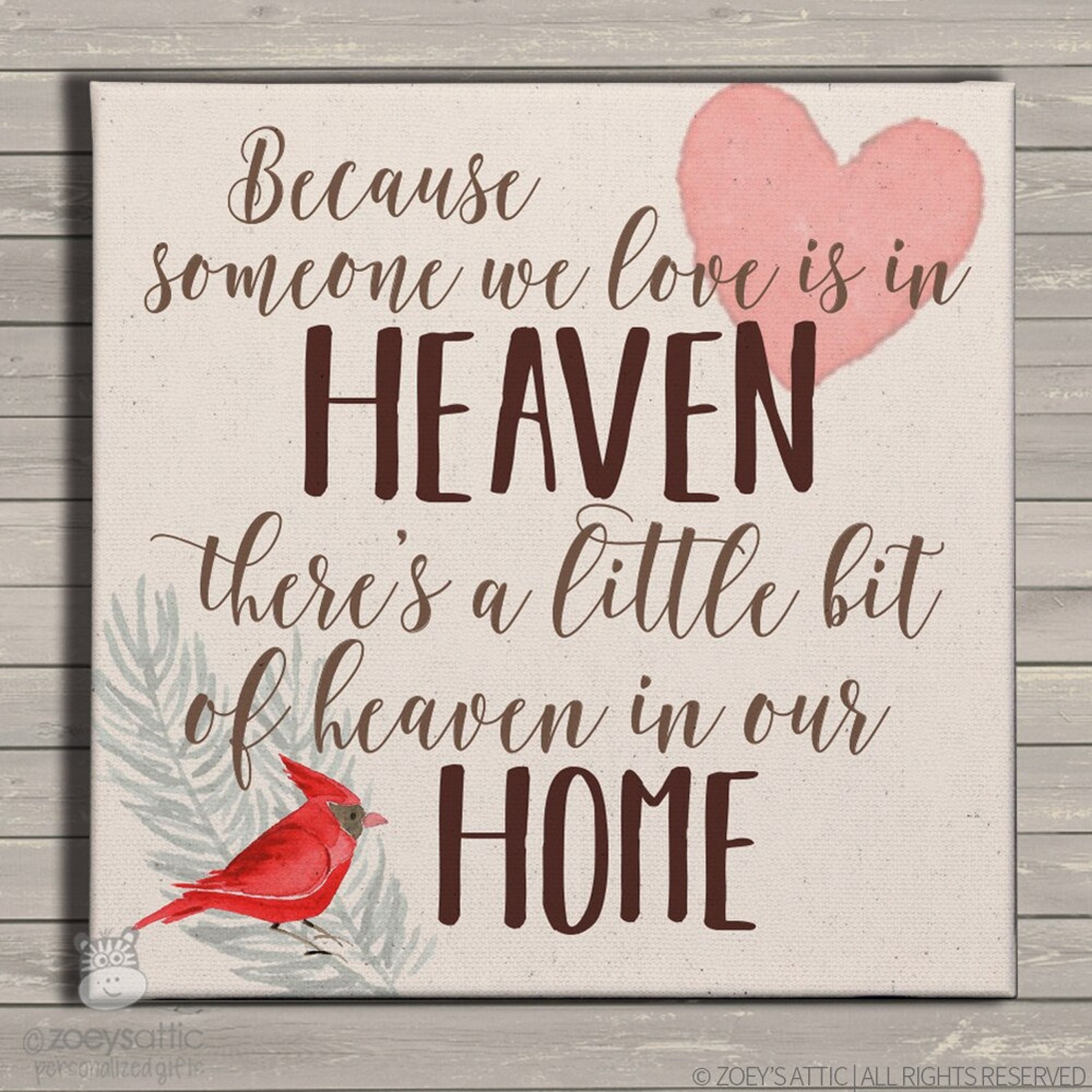 Memorial Canvas Print | Memory Frame | Someone We Love in Heaven Canvas ...