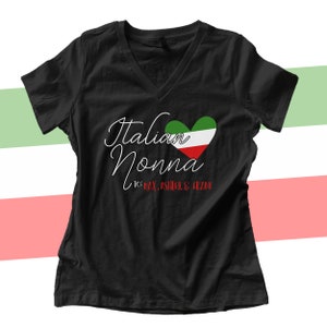 Italian Grandma Shirt Nonna Custom DARK Crew Neck or Vneck Shirt ...