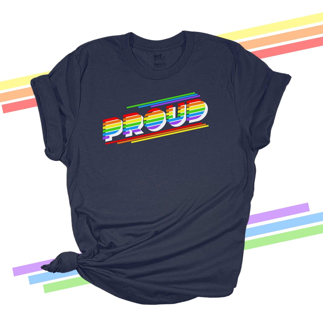 Pride Shirt | Rainbow Proud Dark Tshirt | LGBTQ Shirts | Gay Pride Dark ...