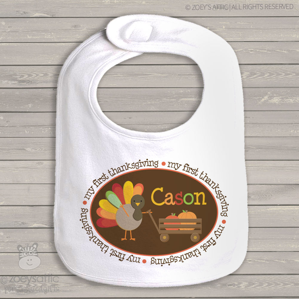 Baby's First Thanksgiving Bib Adorable My First Turkey Day | Etsy