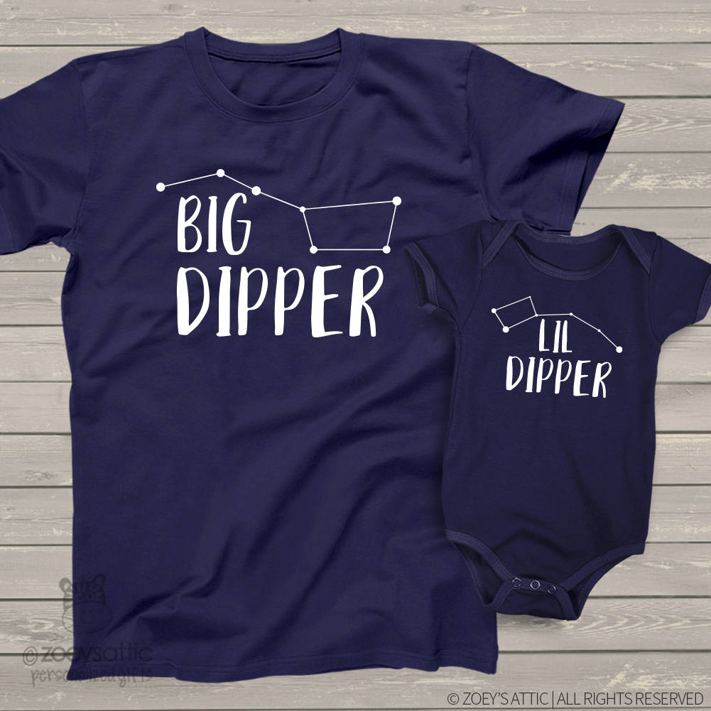 Big dipper lil dipper matching dad and kiddo DARK t-shirt or | Etsy