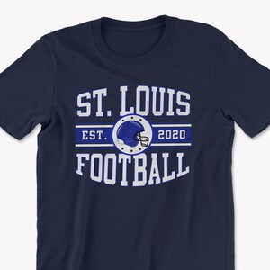 St. Louis Football Shirt | Est. 2020 Football Saint Louis Tee | White ...