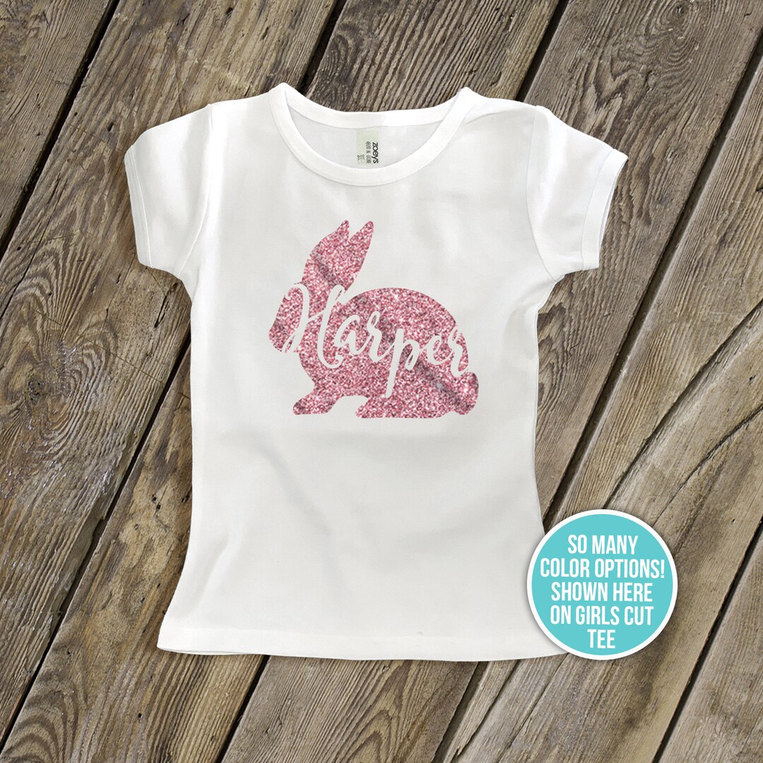 Easter Girls Personalized Shirt - Easter Bunny Glitter Shirt - Choose ...