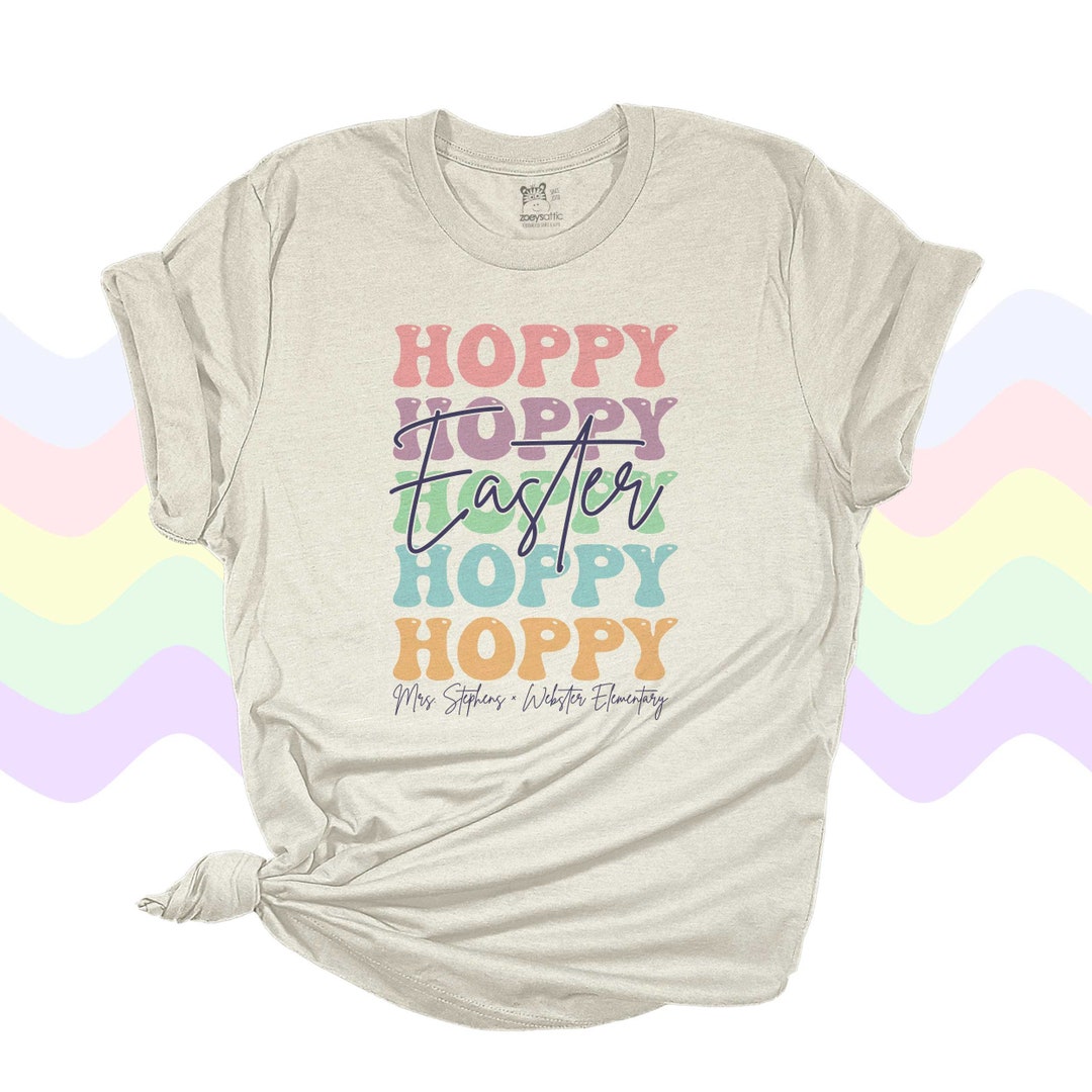 Hoppy Easter Teacher Shirt | Hoppy Easter Teacher Tshirt | Groovy Text ...