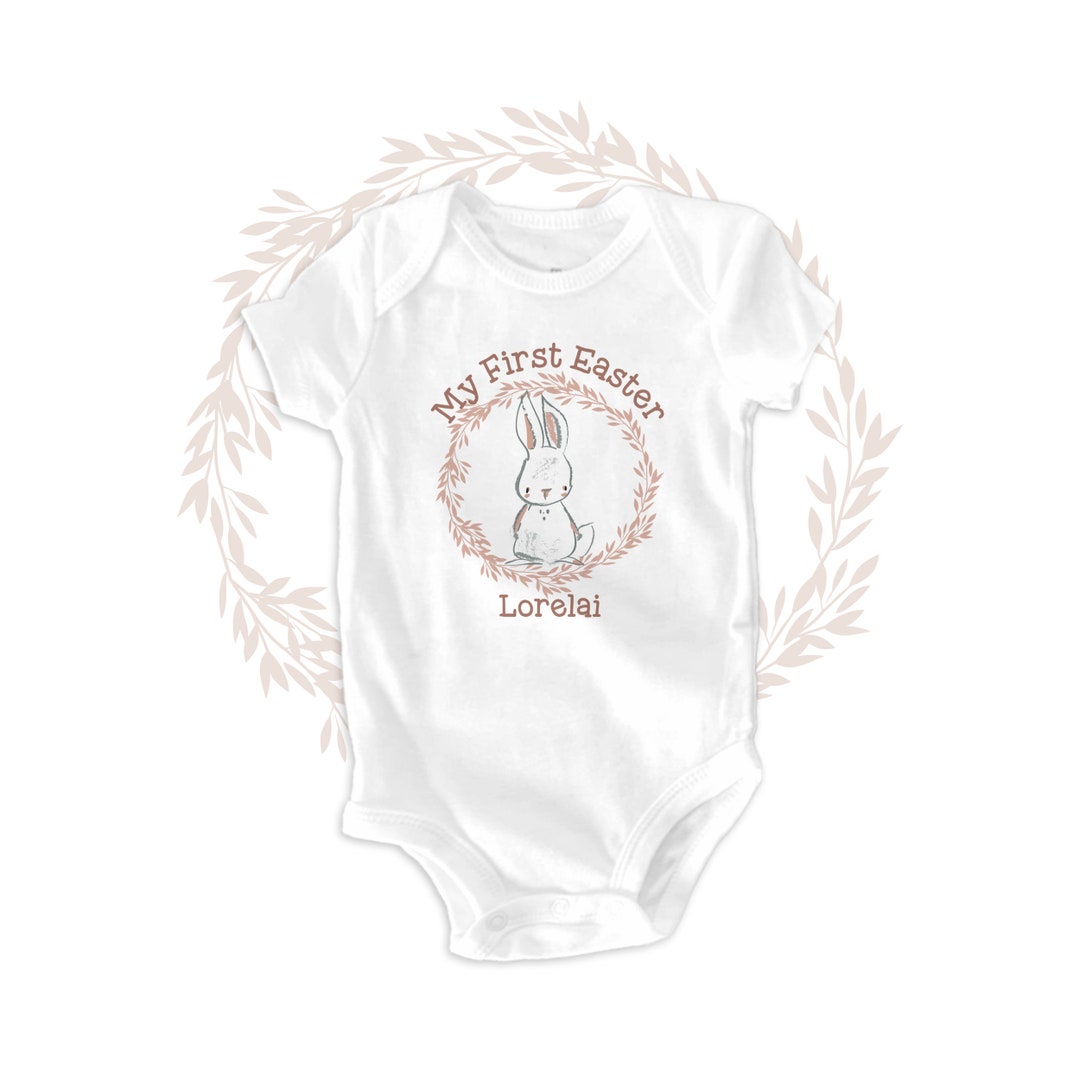 My First Easter Bodysuit | Girl Bunny Personalized Easter Bodysuit or ...