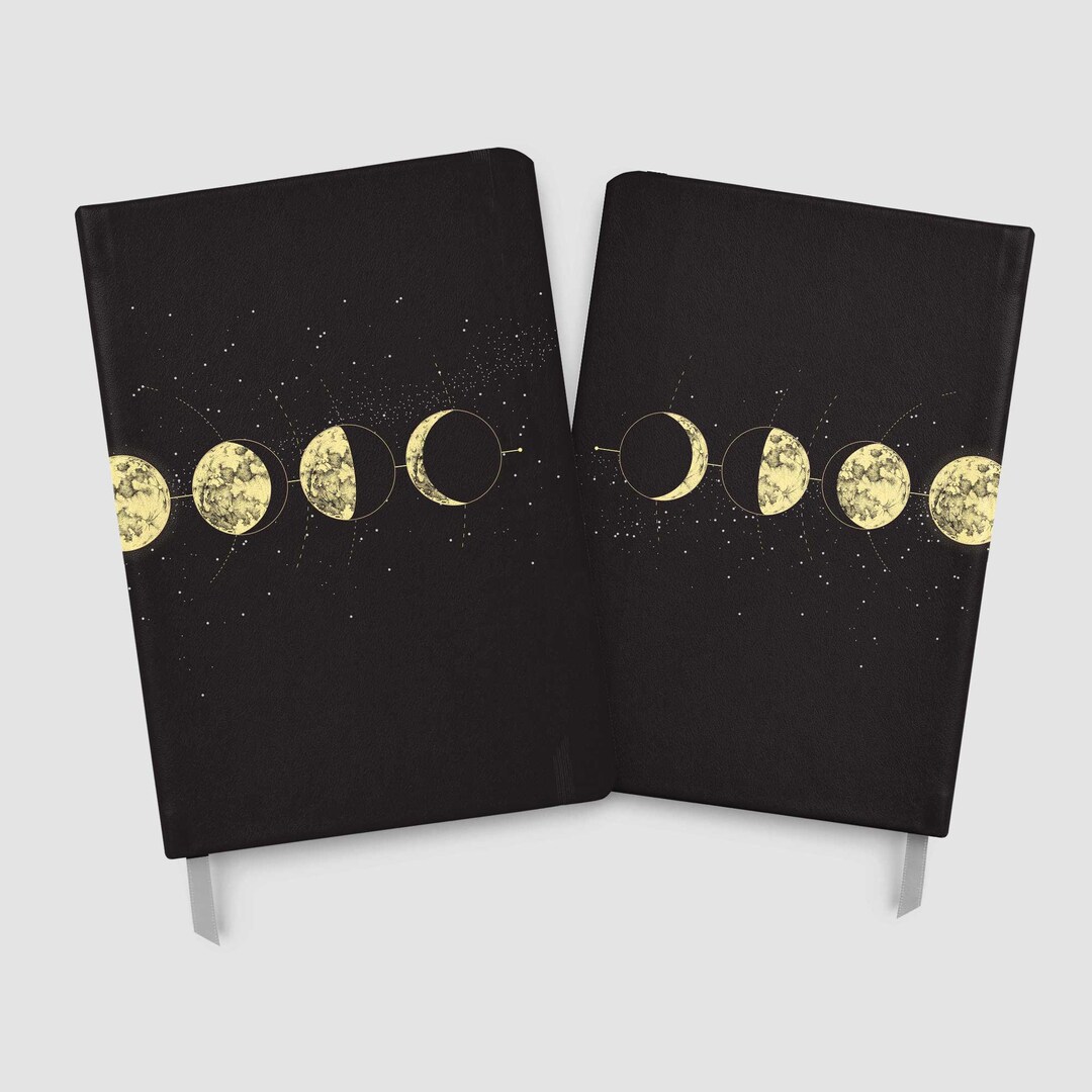 Astronomy Notebook Journal Lunar Moon Phases Faux Leather Notebook Gift ...