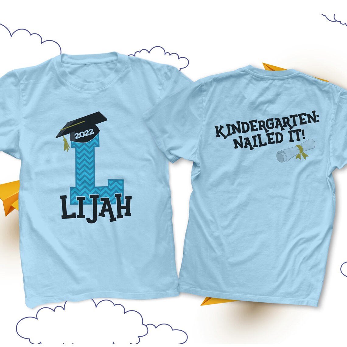 Graduation Shirt Boy Graduation Shirt With Chevron Initial - Etsy