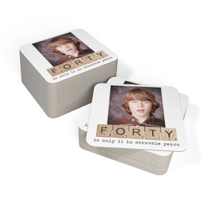 Photo Birthday Party Coasters - Pulp Board Custom Name Coasters 40 ...