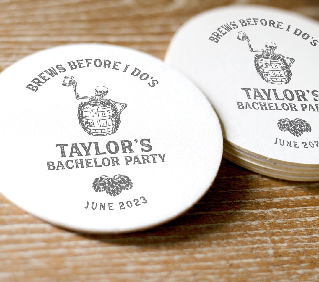 Personalized Bachelor Party Coasters - Pulpboard Custom Bachelor Party ...