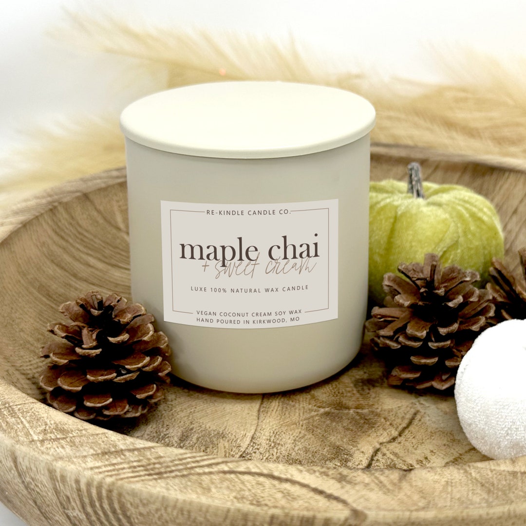 Fall Candle Maple Chai and Sweet Cream Luxury Vegan Fall Candle Luxe ...