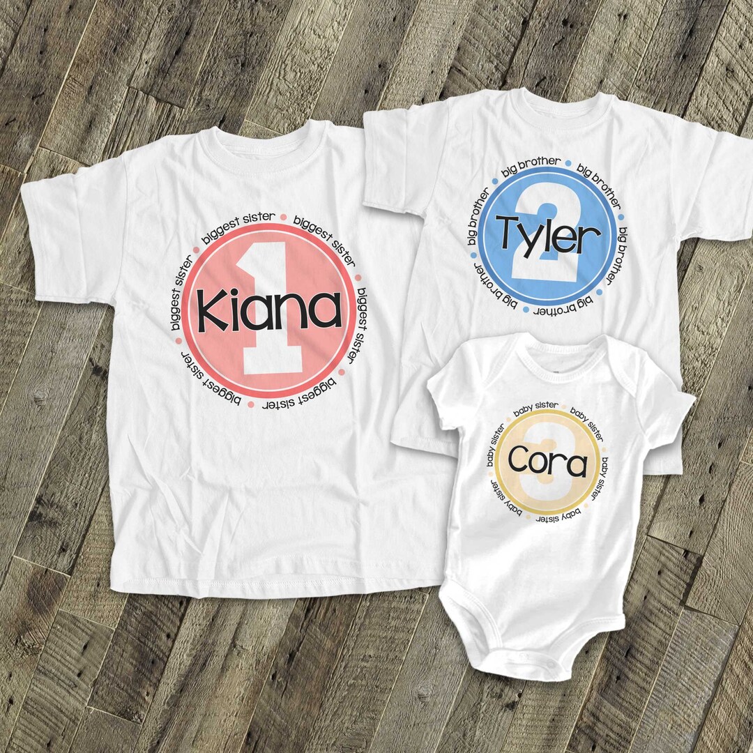 Matching Sibling Shirts Big Brother, Big Brother, Baby Sister Circle ...