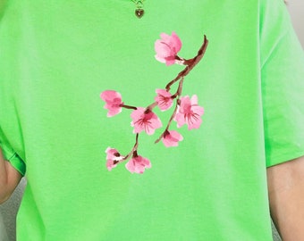 Sakura Cherry Blossom Spring T-shirt Japan Streetwear Unisex Top Tee ...