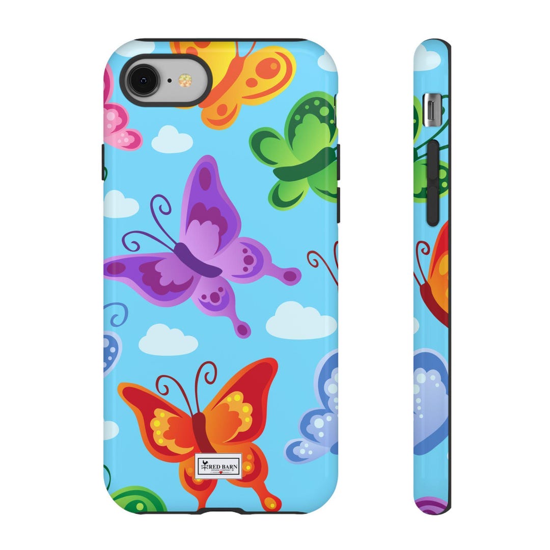 Colorful Butterfly Pattern Phone Case, Vibrant Butterfly Design Cover, Cute Butterfly Print ...