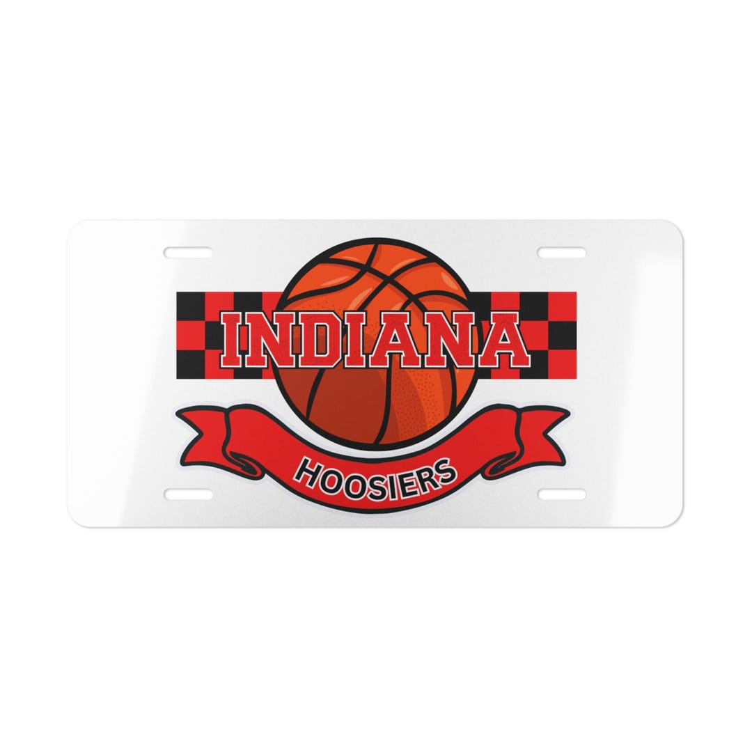 Indiana Hoosiers Vanity Plate Basketball Car Tag License Plate Red and ...