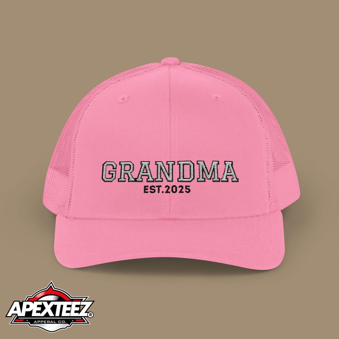 Grandma Est 2025 Hat, Custom Embroidered Hat, Personalized Grandma Hat ...