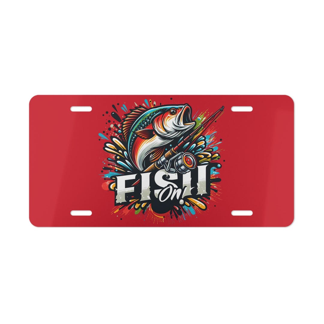 Colorful Fish on Vanity License Plate, Artistic Fishing Car Plate ...