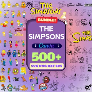 MEGA Simpsons Png Svg Bundle Clip Art, Simpsons Svg Cut Files for ...