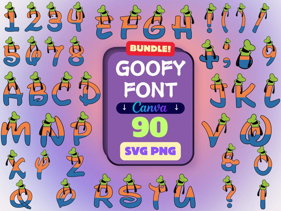 Goofy Alphabet, Fonts, Letters, Numbers, Svg Bundle PNG-SVG - Etsy ...