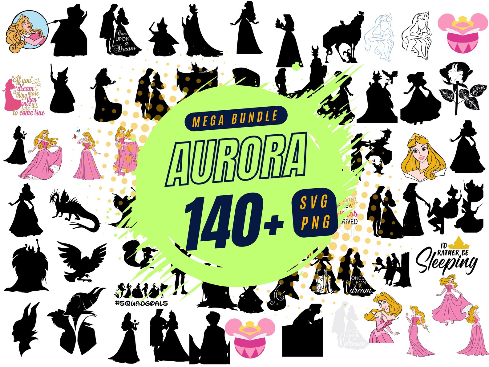 140 Aurora Princess Svg Bundle, Aurora Svg Bundle, Sleeping Beauty Svg ...