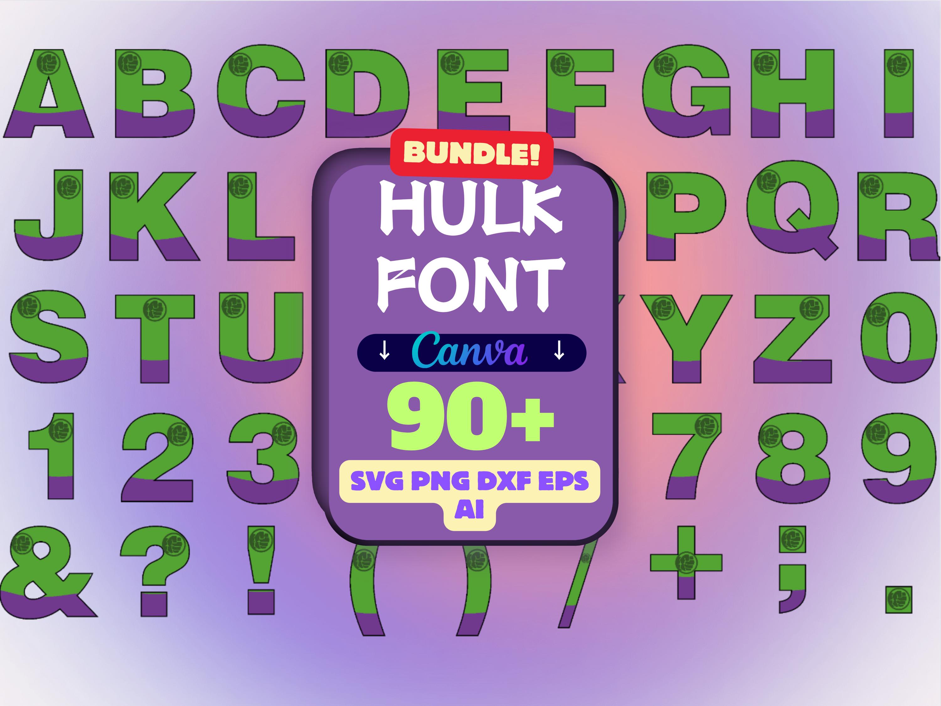 HULK Font Alphabet Svg Hero Font Alphabet Svg Superhero Hulk Font and ...