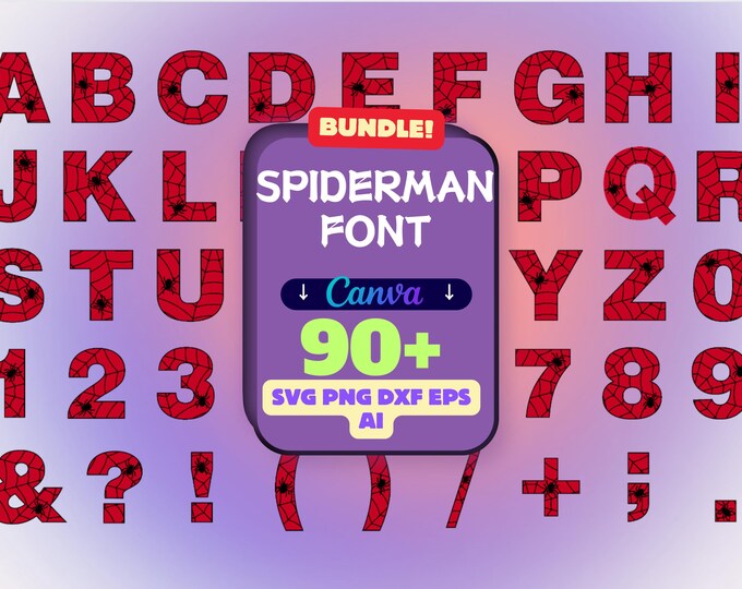 Spiderman Letters Svg Spiderman Numbers Svg Spiderman Font - Etsy Canada