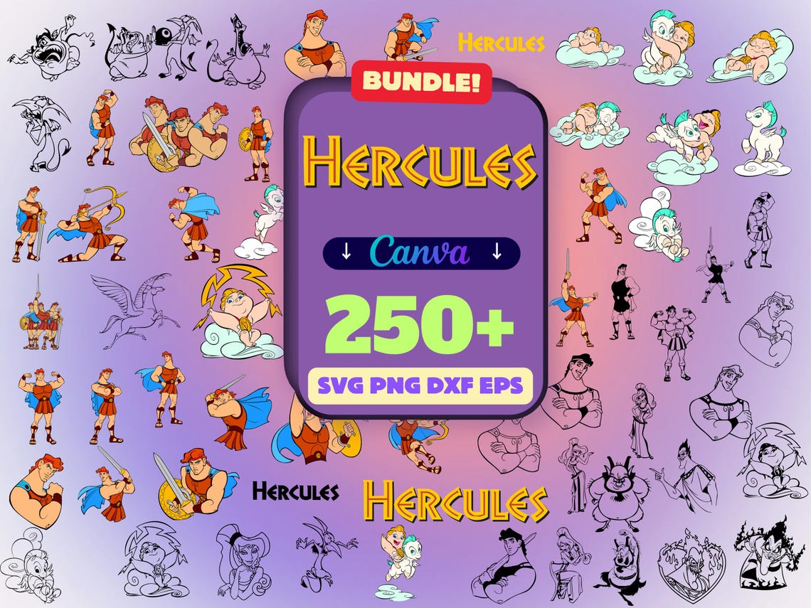 Hercules SVG Bundle, Baby Hercules Svg Files for Cricut, Baby Pegasus ...