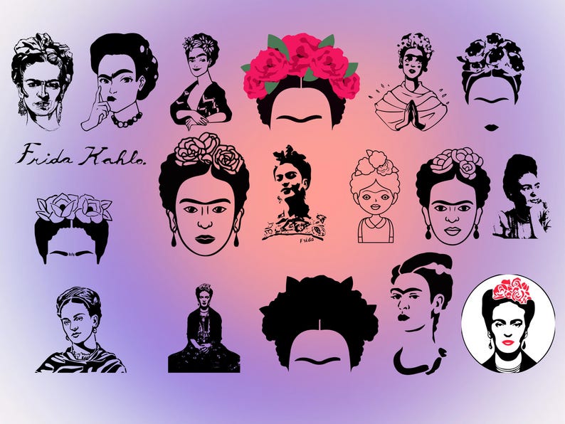 Frida Kahlo Svg Bundle, Frida Kahlo Svg Files, Frida Kahlo Svg Birthday ...